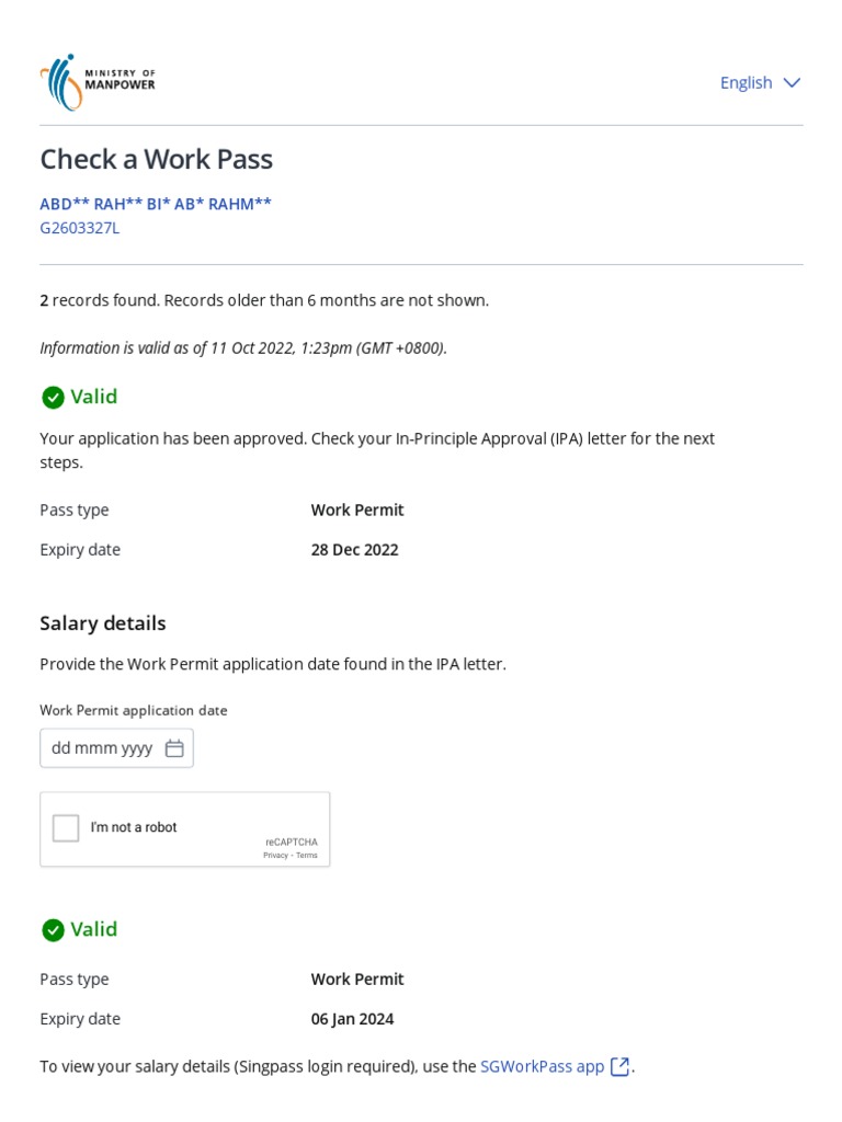 MOM - Check A Work Pass | PDF