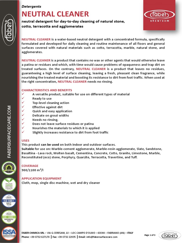 NEUTRAL CLEANER Rev 3.1 TDS EN CLP | PDF | Materials