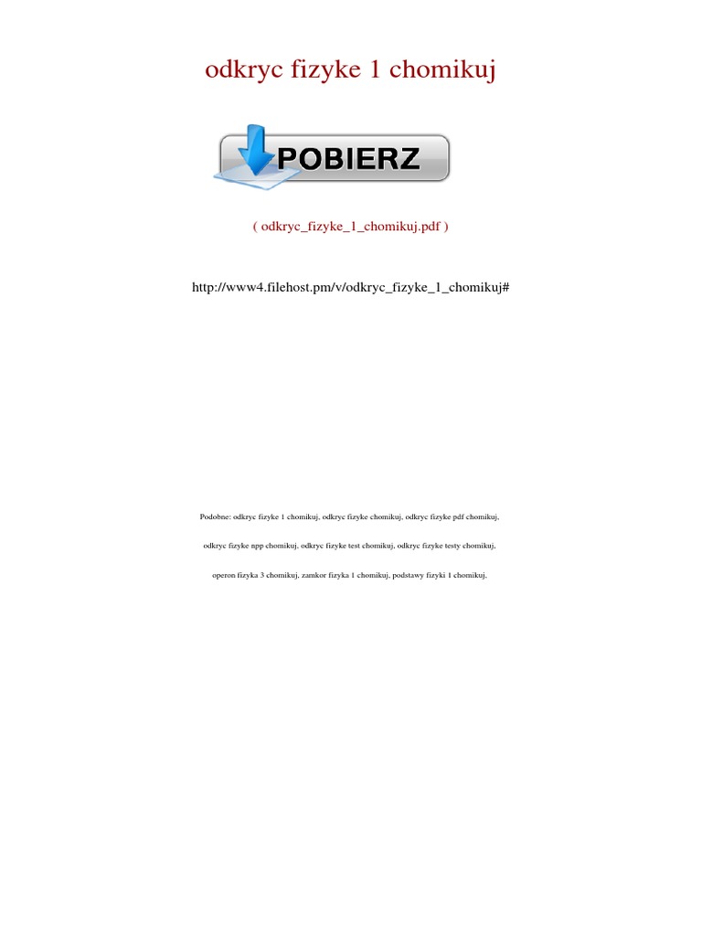 Odkryc Fizyke 1 Chomikuj | PDF