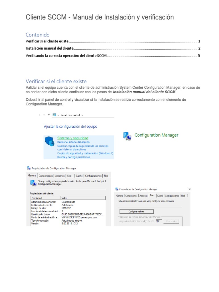 Manual de Instalación de Cliente SCCM - V1.2 | PDF | Archivo de computadora | Desarrollo de software