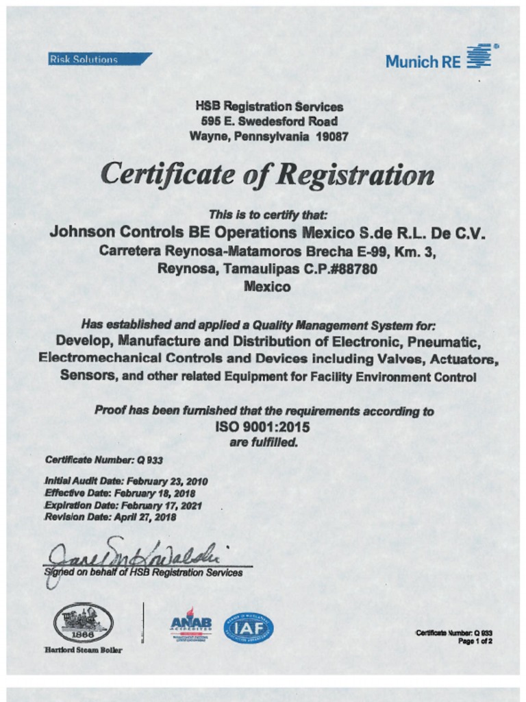 Certificado Iso 9001 2015 Iso 9001 2015 Certificate Pdf