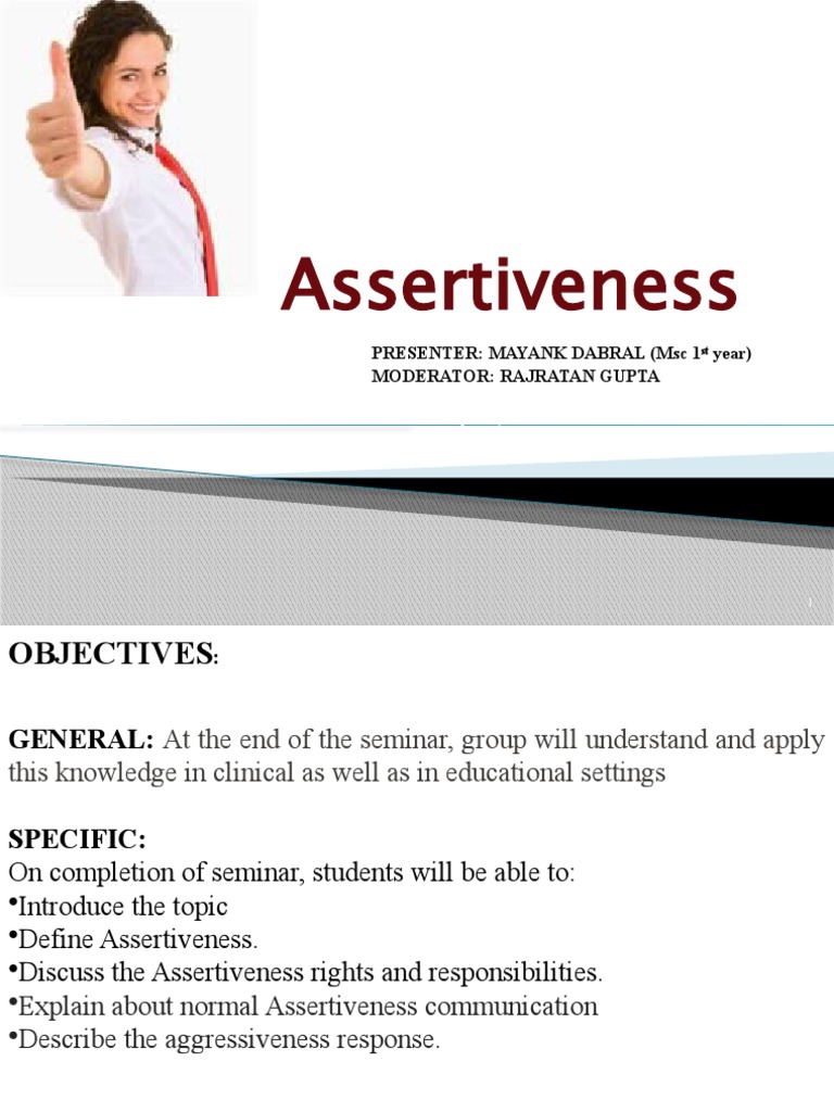 Assertiveness | PDF | Nursing | Self Esteem Assertiveness | PDF | Nursing | Self Esteem