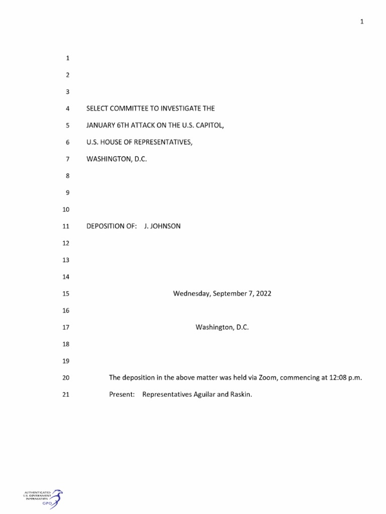 J. Johnson Transcript | PDF | Deposition (Law)