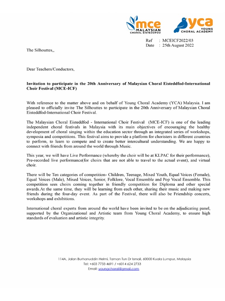 Invitation Letter MCE-ICF 2022 | PDF