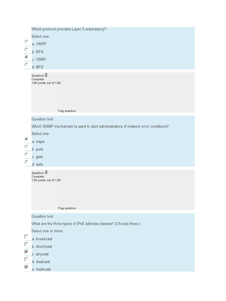 Respuestas1 Routing and Switching Protocols (RSP-100) | PDF | Computer Network | Computer Standards
