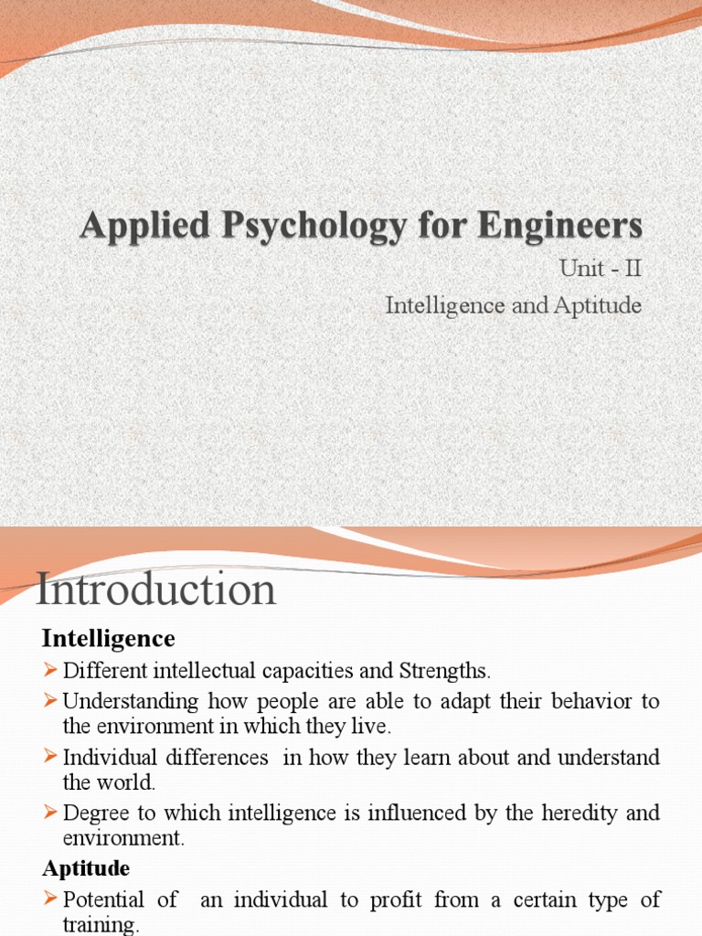 Intelligence and Aptitude. Chap - II | PDF | Intelligence Quotient ...