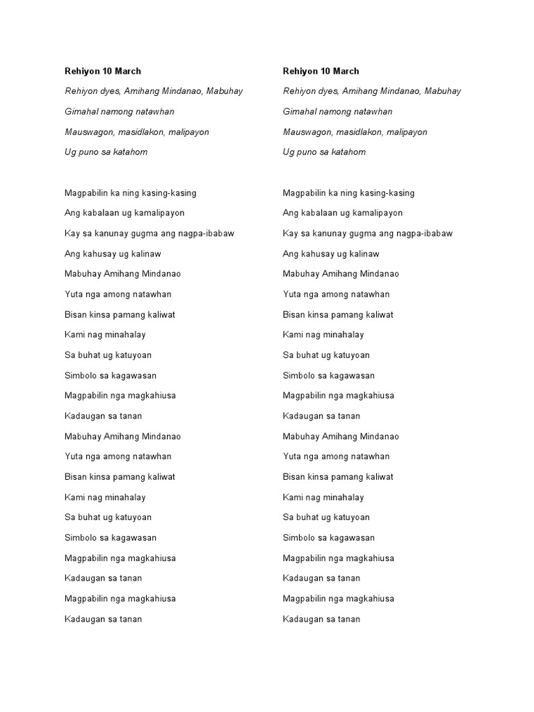 Rehiyon 10, Iligan March | PDF