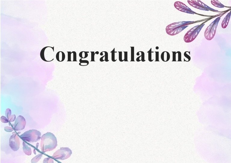 Congratulations Tarp Papel | PDF