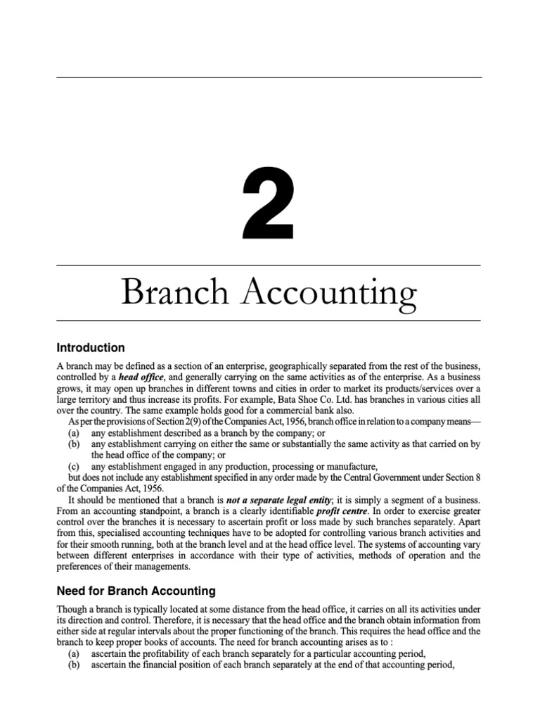 Advance Accounting - Branch Accounting PDF | PDF | Financial Services ...