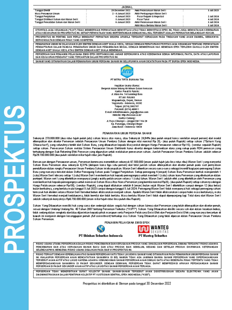 Contoh Prospektus | PDF