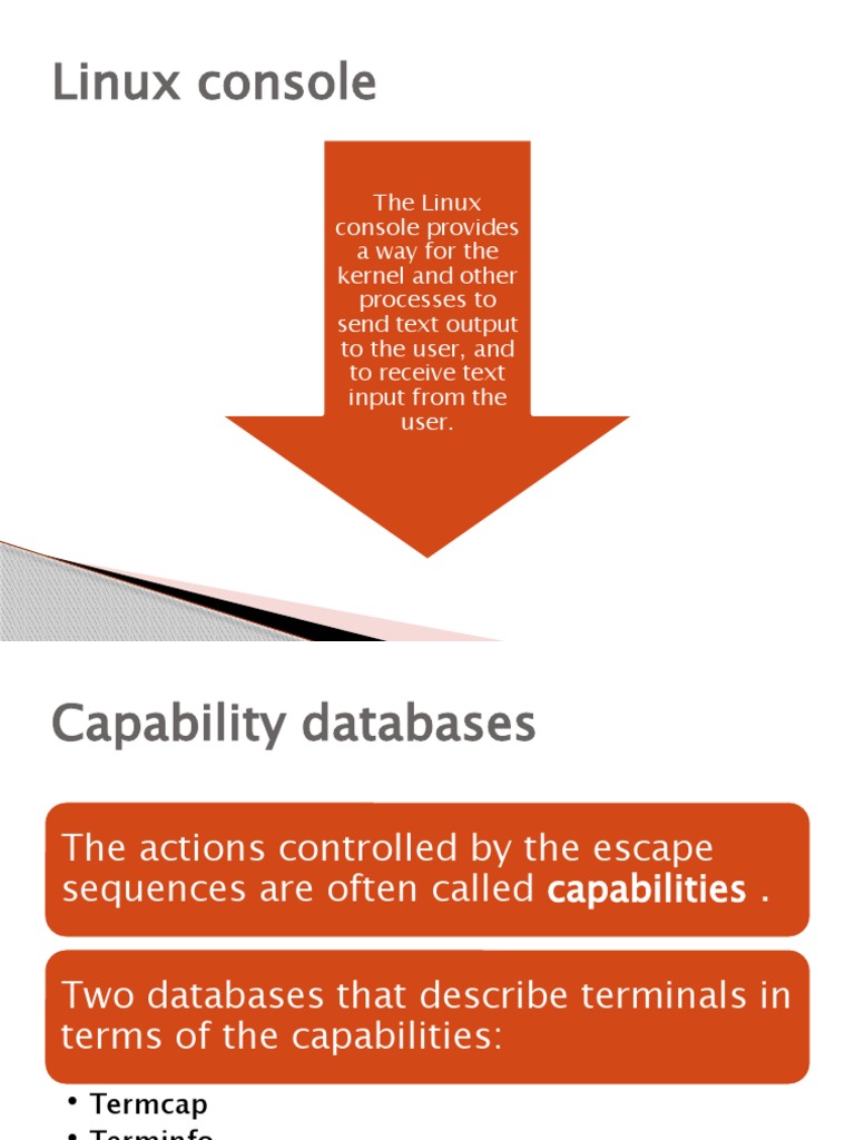 Linux console capabilities | PDF | Command Line Interface | Computer Engineering