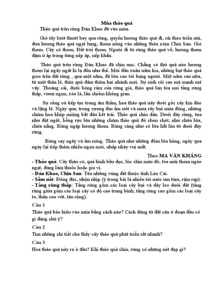 Hieu Mua Thao Qua | PDF