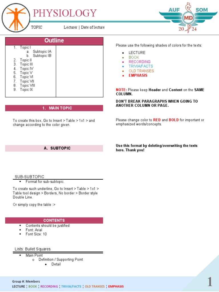PHYSIO-TEMPLATE | PDF