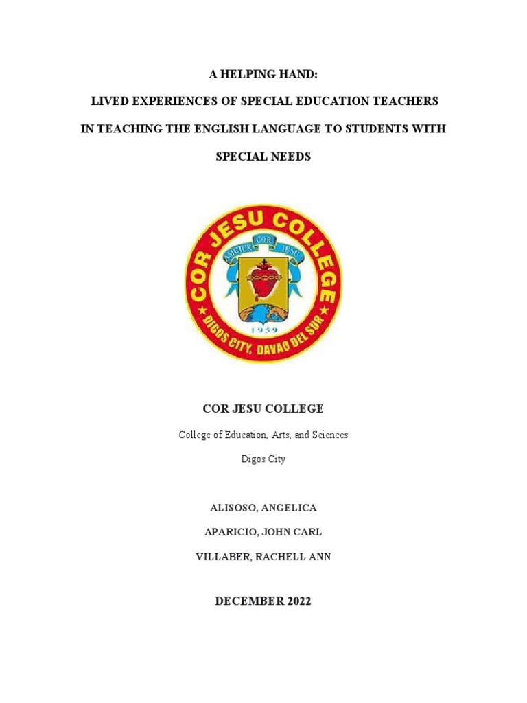 Teaching English to SPED Students | PDF | Teaching Method | Special ...