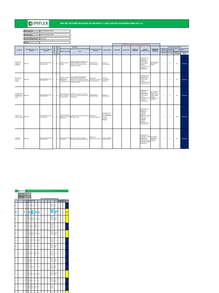 Copia de 5. MATRIZ IPER IMIFLEX 2022 | PDF | Seguridad y salud ocupacional