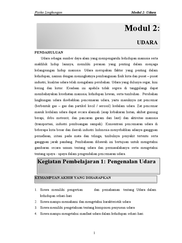 Modul Pencemaran Udara | PDF