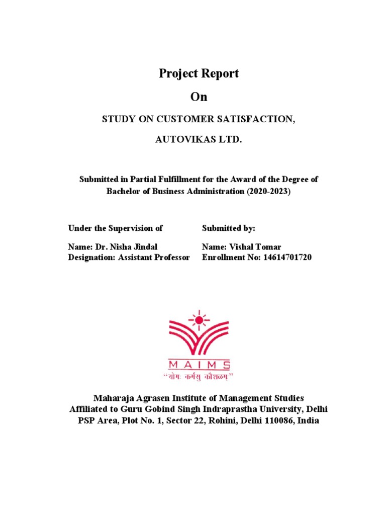 Customer Satisfaction Study: Autovikas Ltd. | PDF | Marketing | Sales