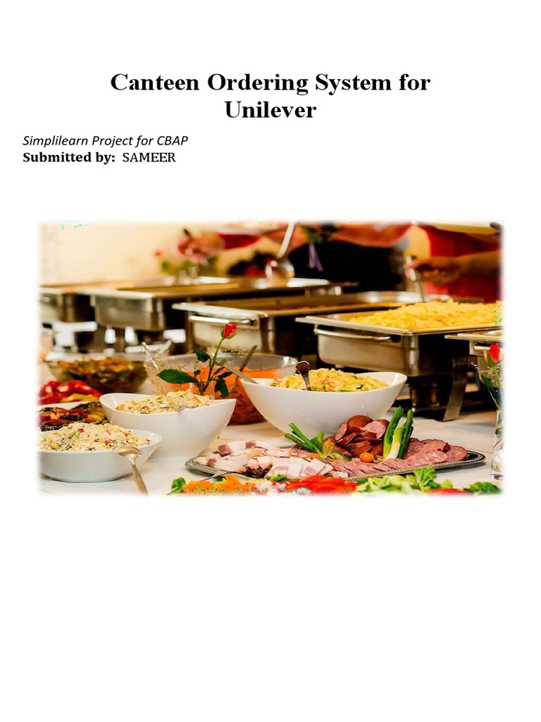 Canteen Ordering System For Unilever: Simplilearn Project For CBAP ...