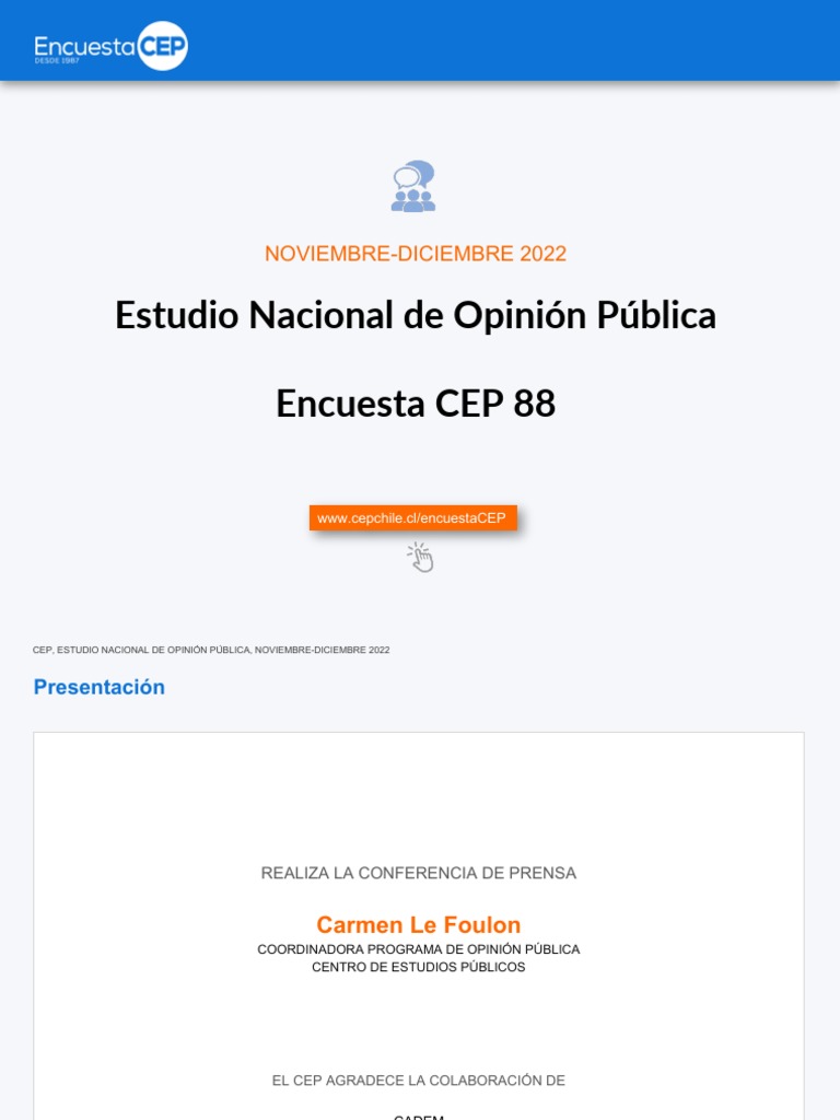 Encuesta CEP | PDF | Chile | Santiago