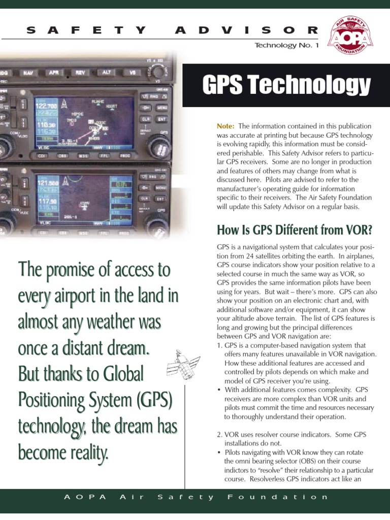 GPS Technology | Global Positioning System | Instrument Flight Rules