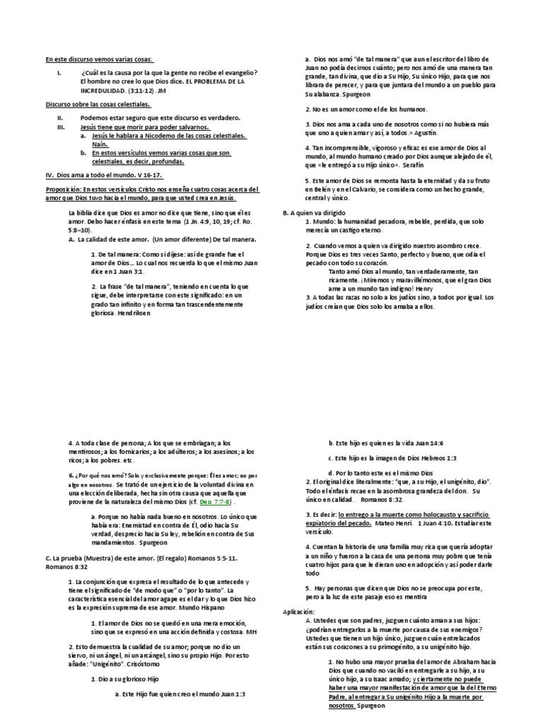Discurso de Jesus A Nicodemo - Dios Ama Al Mundo. | PDF | Jesús | Amor