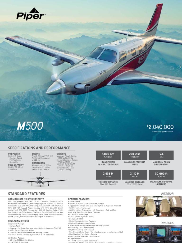 Piper M500 Single Product Sheet | PDF