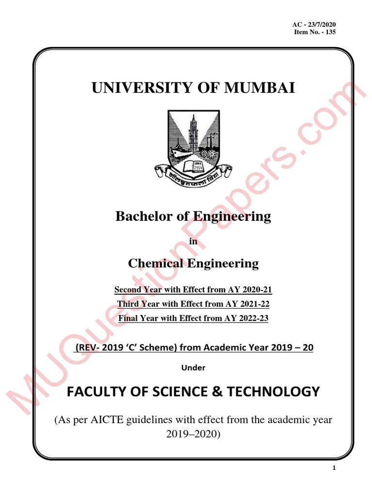 Be Chemical Engineering Second Year Se Semester 3 Rev 2019c Scheme | Download Free PDF | Laplace ...