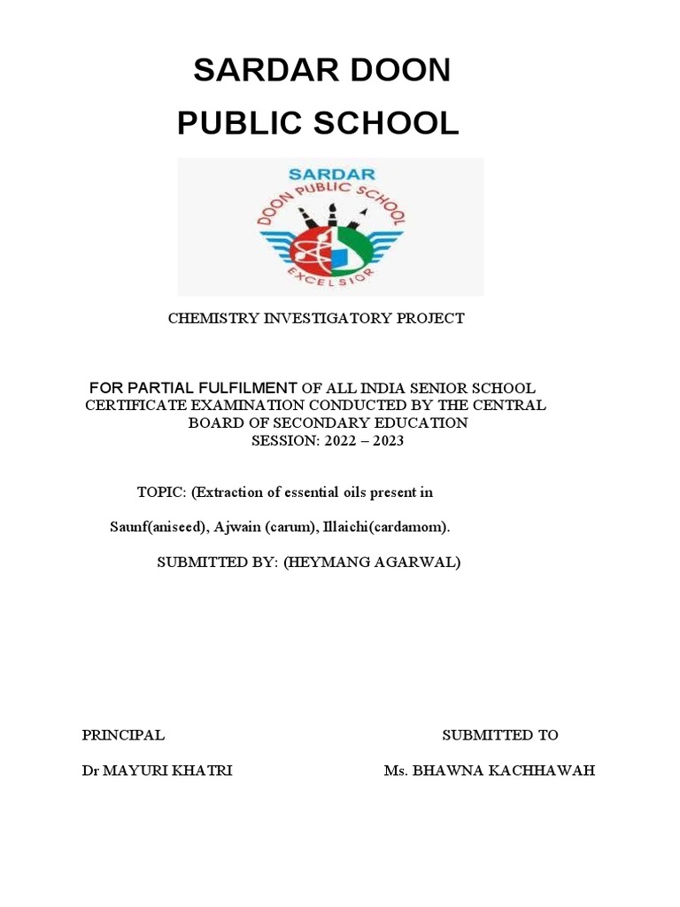 Class 12 Investigatory Project by Heymang Agarwal | PDF | Essential Oil ... Class 12 Investigatory Project by Heymang Agarwal | PDF | Essential Oil ...