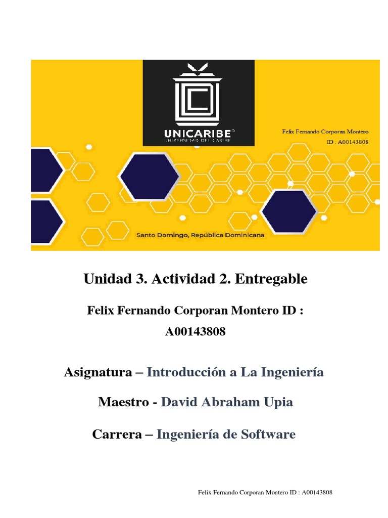 Felix Fernando Corporan Montero - Unidad 3 Actividad 2 - Entregable | PDF Felix Fernando Corporan Montero - Unidad 3 Actividad 2 - Entregable | PDF