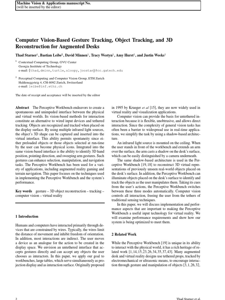 Computer Vision Based Gesture | PDF | Infrared | Virtual Reality