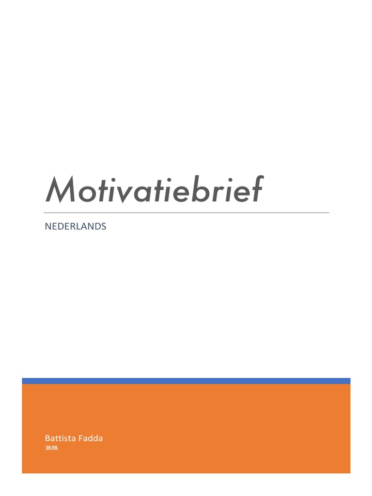 Motivatiebrief | PDF
