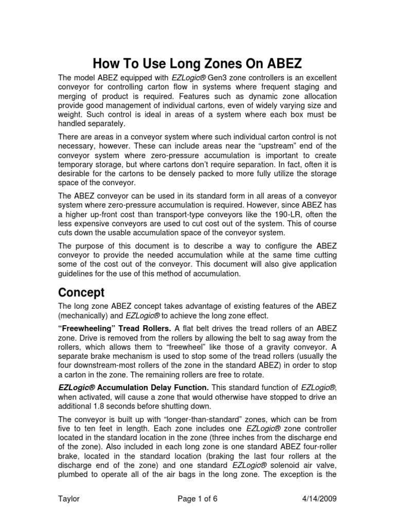 How To Use Long Zones On ABEZ | PDF | Manufactured Goods | Equipment