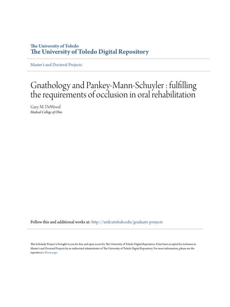 Gnathology and Pankey Mann Schuyler Fulf | PDF | Dentistry | Dentistry ...