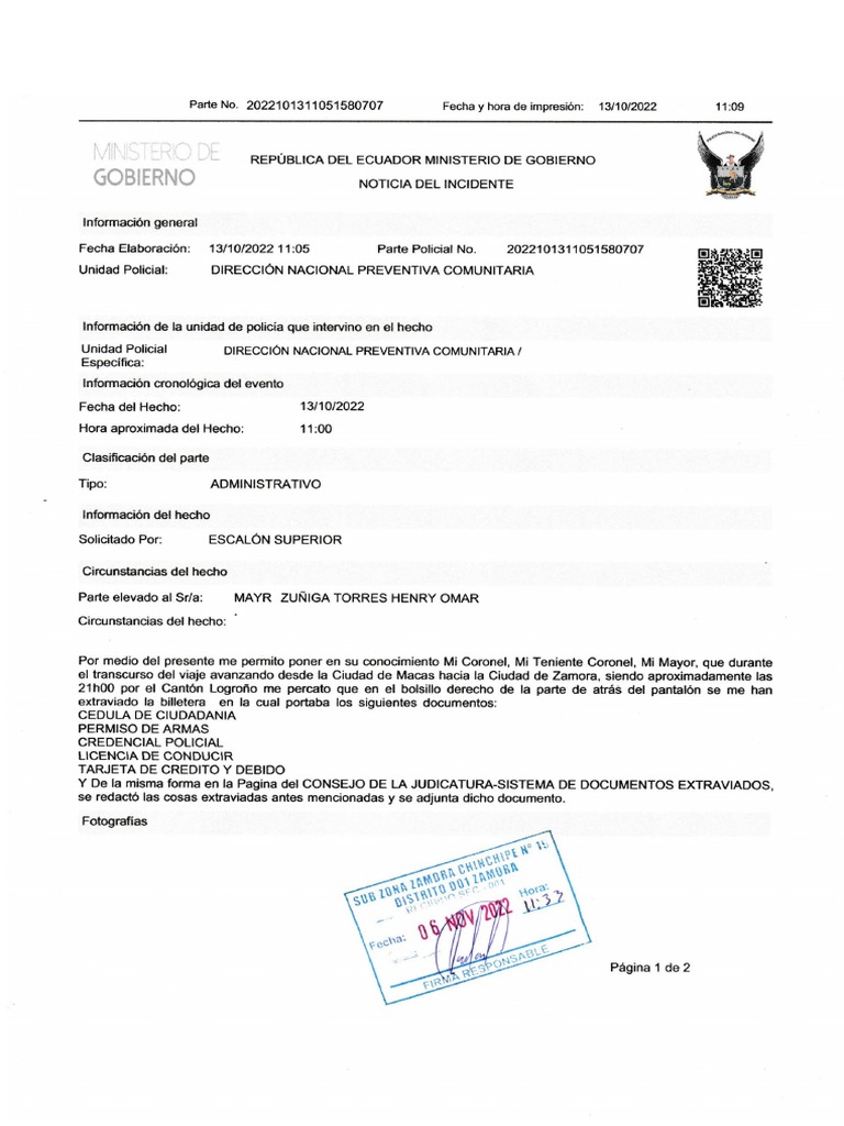 Documentos Recibidos Secretaria | PDF