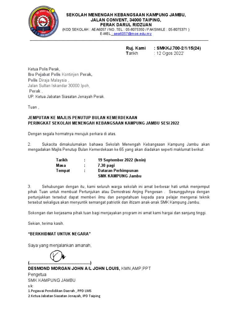Surat Jemputan Merdeka - Polis | PDF