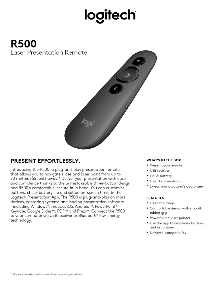 Logitech Presenter R500 | PDF | Bluetooth | Mac Os