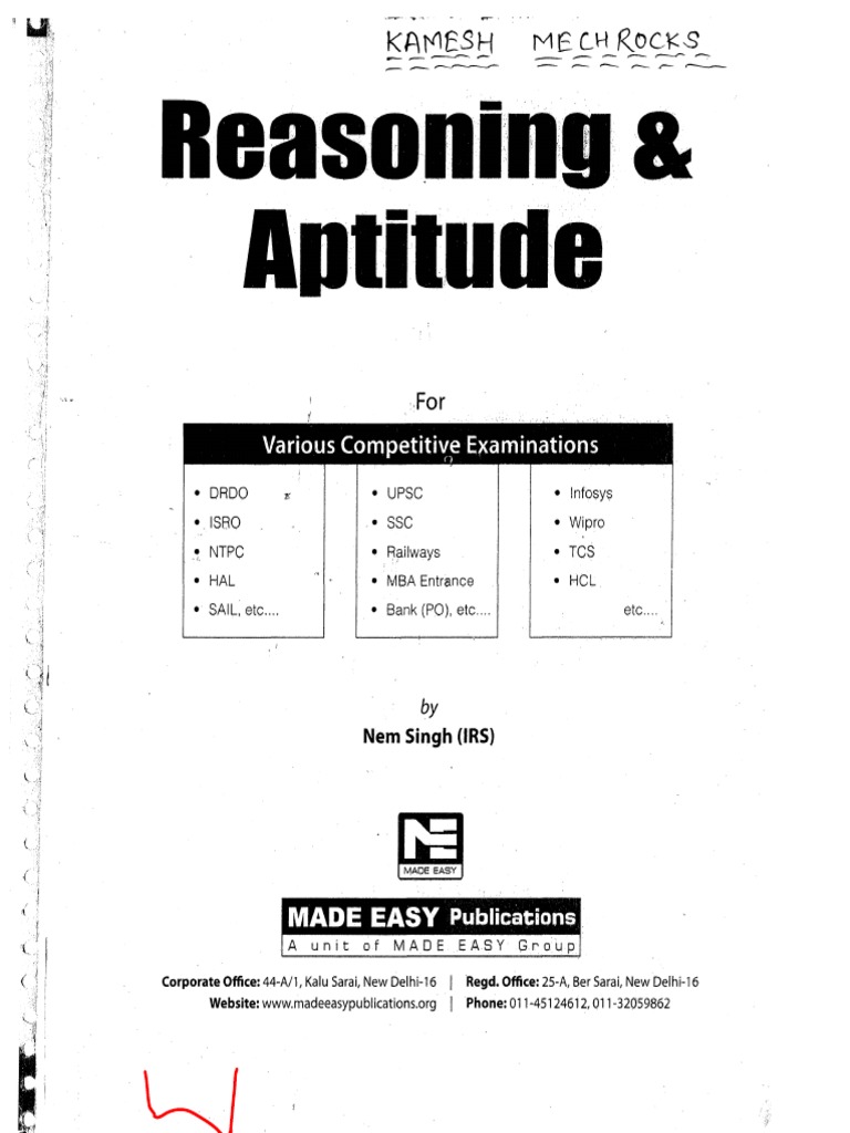 Reasoning and Aptitude Simplified | PDF | Social Science