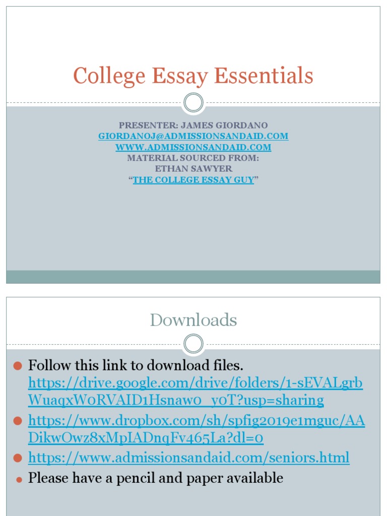 college essay essentials final sjp 2024 | PDF | Essays | Feeling