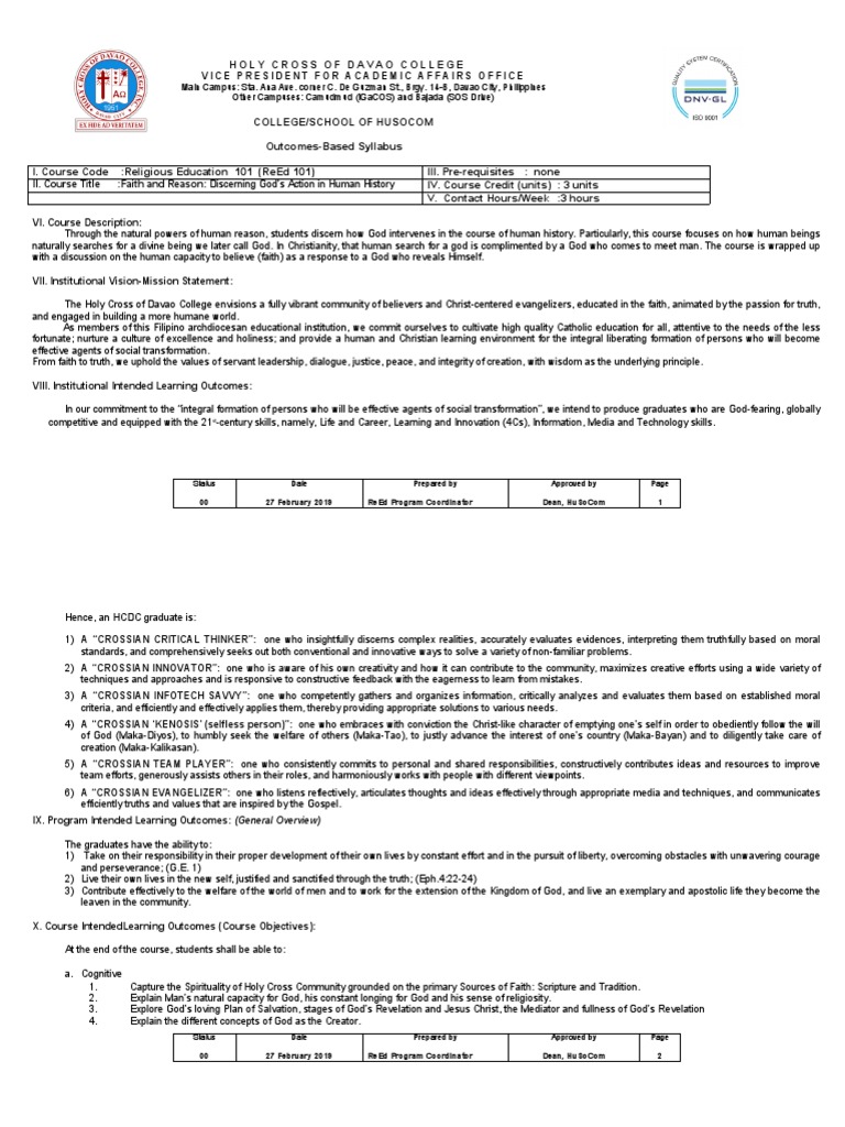 Syllabus 101 | PDF | Bible | Revelation