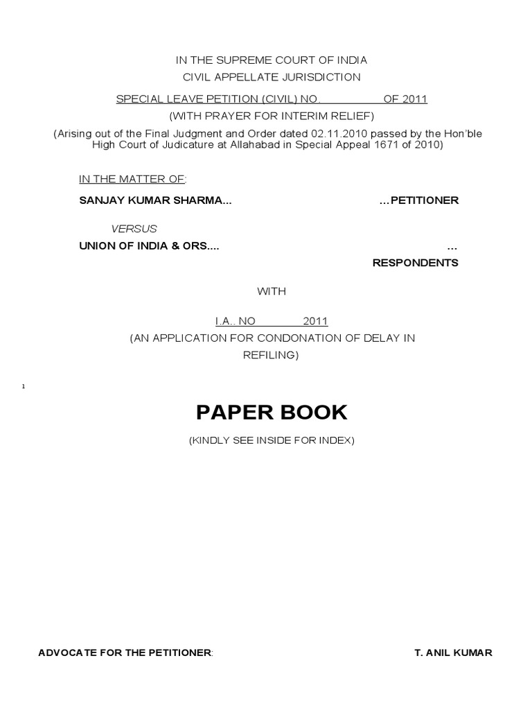 SKS - SLP - v8 - Final | PDF | Appeal | Writ