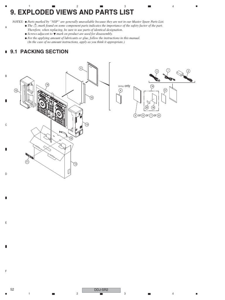 Pionner ddj-sr2 DJ Controller Exploded View and Parts List | PDF ...