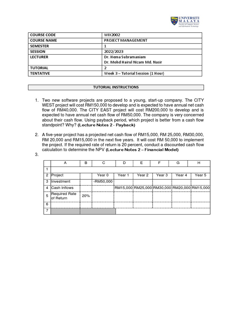 Tutorial 2-F2F PDF | Download Free PDF | Net Present Value | Economies