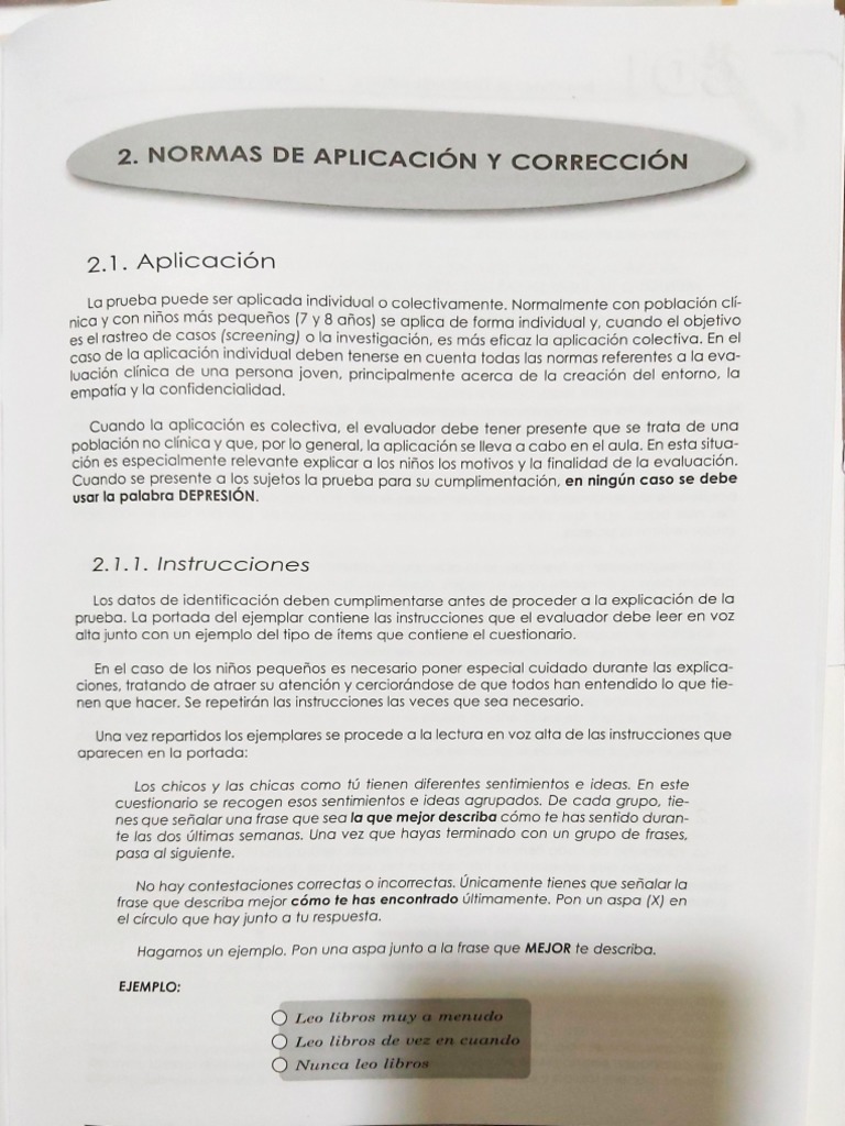 Baremo Cdi | PDF | Depresión (estado de ánimo) | Autoestima
