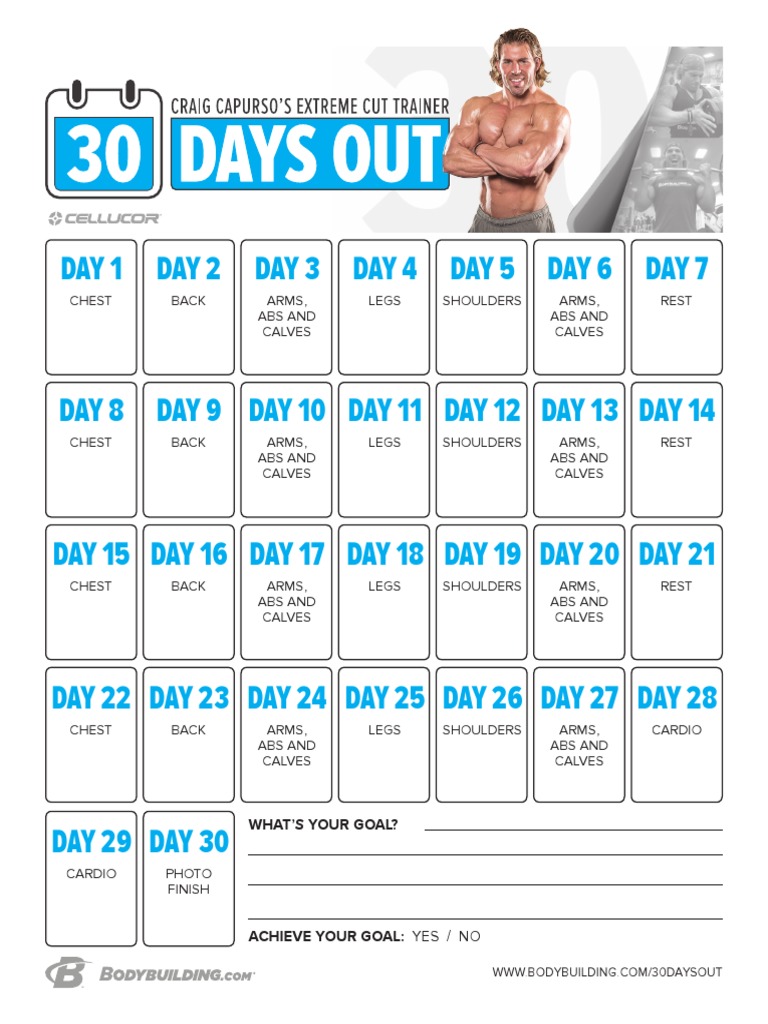 30-Day Bodybuilding Workout Plan | PDF