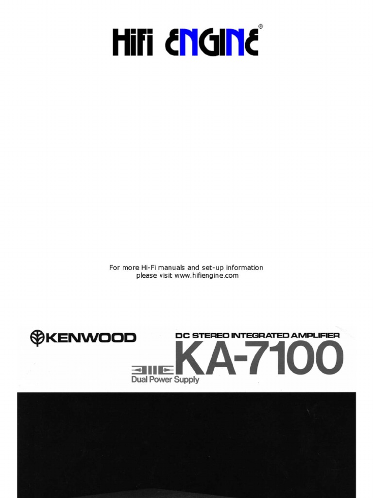 Hfe Kenwood Ka-7100 Brochure | PDF