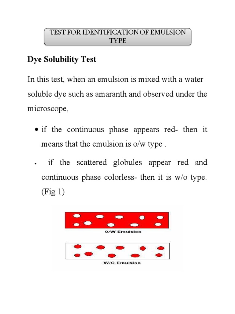 Dye Solubility Test | PDF
