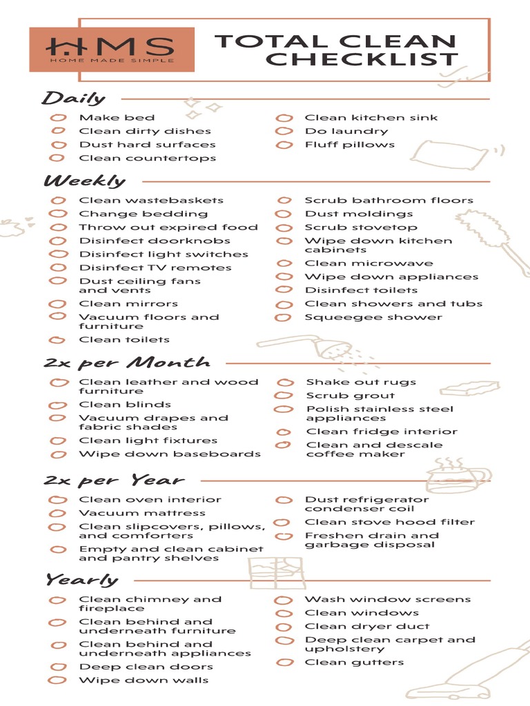 Printable Cleaning Checklist | PDF