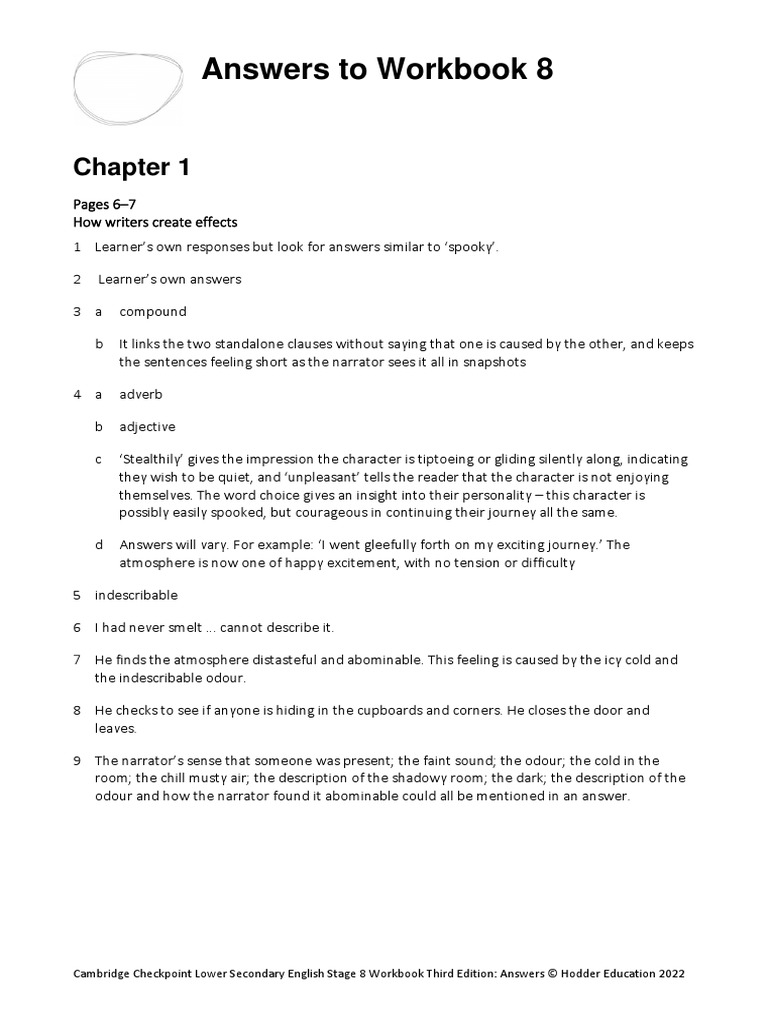 English Workbook Answers Stage 8 | Download Free PDF | English Language ...
