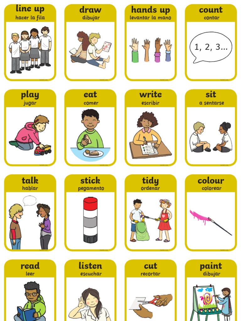 Es T e 496 New Eal Starter Instructions Flashcards English Spanish | PDF