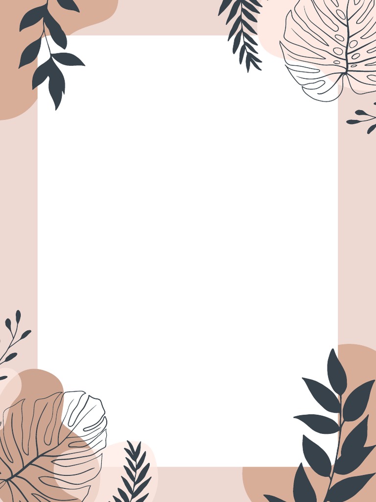 Blue Aesthetic Leaf Paper Border | PDF